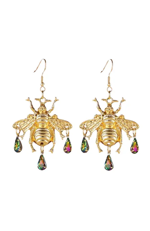 HUMANIST BEAUTY Vintage Cicada Gem Drop Earrings - Prismatic
