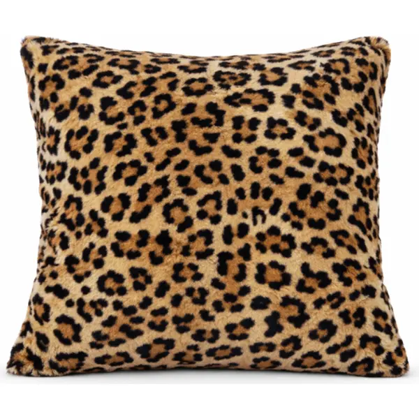SEA TO ME BLANKETS Pacific Faux Fur Pillow - Leopard