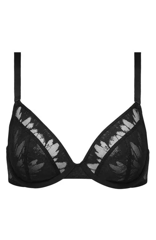 CUUP The Plunge Floral Lace - Black