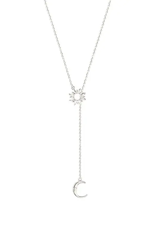 HUMANIST BEAUTY Sun And Moon Lariat Necklace - Silver