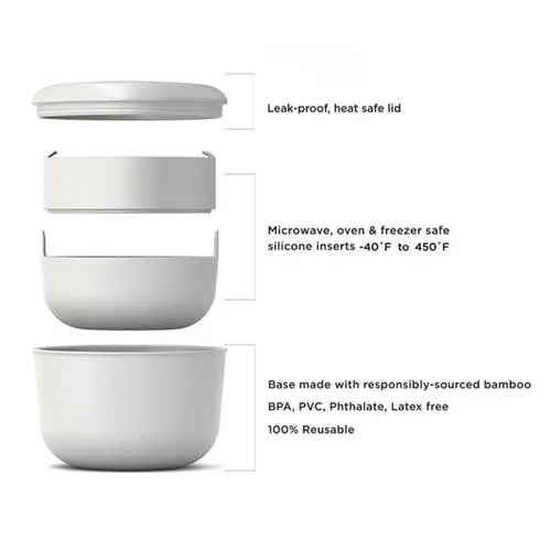 EKOBO Lunch Set With Heat-safe Inserts - Cloud
