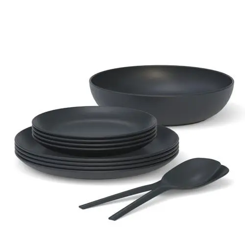 EKOBO Round Dinner Plateset Of 4 - Black