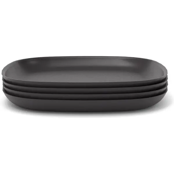 EKOBO Square Dinner Plateset Of 4 - Black