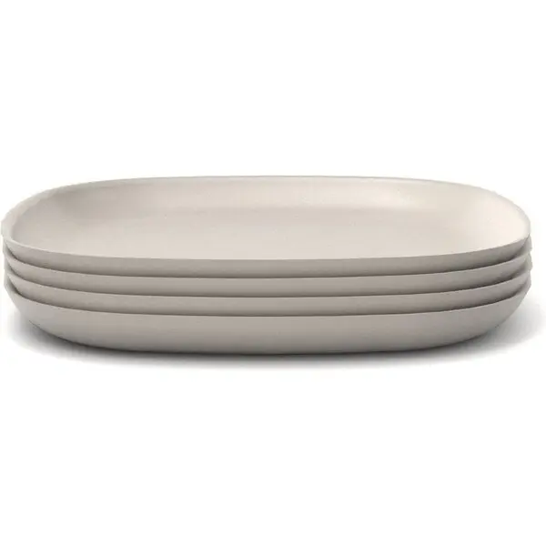 EKOBO Square Dinner Plateset Of 4 - Stone