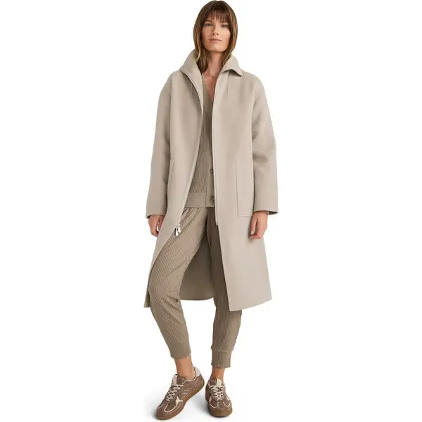 HAVEN WELL WITHIN Wool Blend Funnel Neck Coat