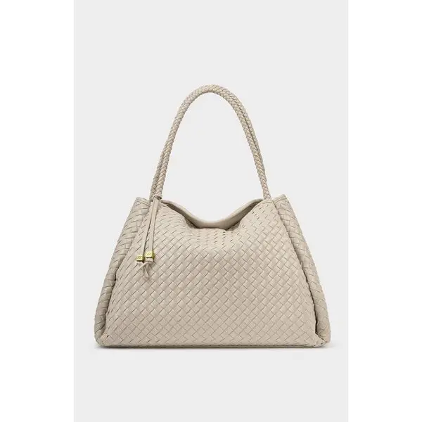 KATIE LOXTON Nova Hand Woven Large Shoulder Bag - Oyster