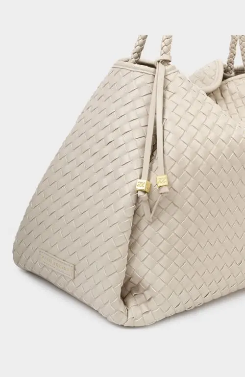 KATIE LOXTON Nova Hand Woven Large Shoulder Bag - Oyster