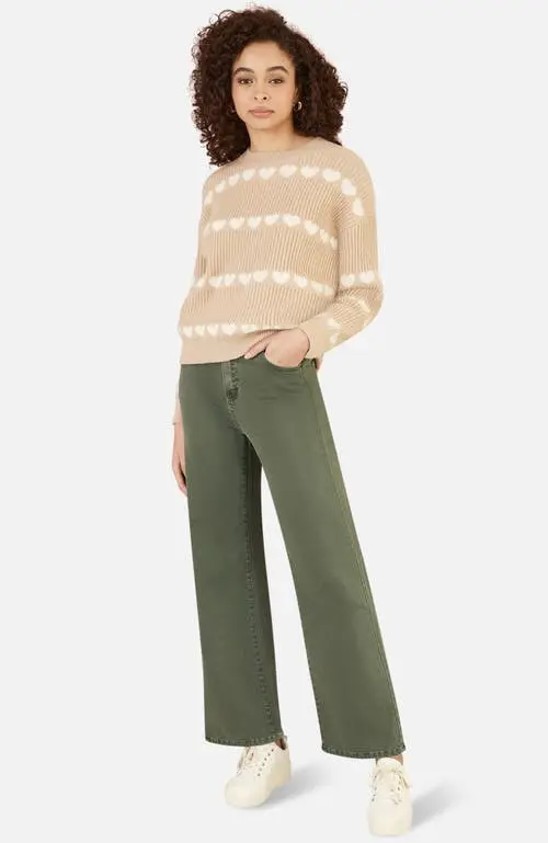 YUMI Stretch Canvas Wide Leg Jeans