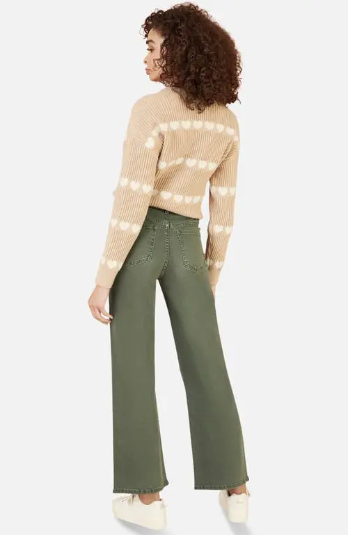 YUMI Stretch Canvas Wide Leg Jeans