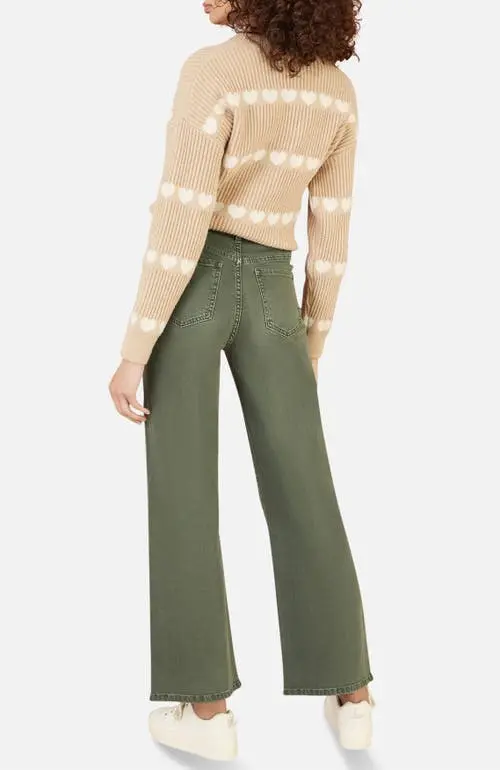 YUMI Stretch Canvas Wide Leg Jeans
