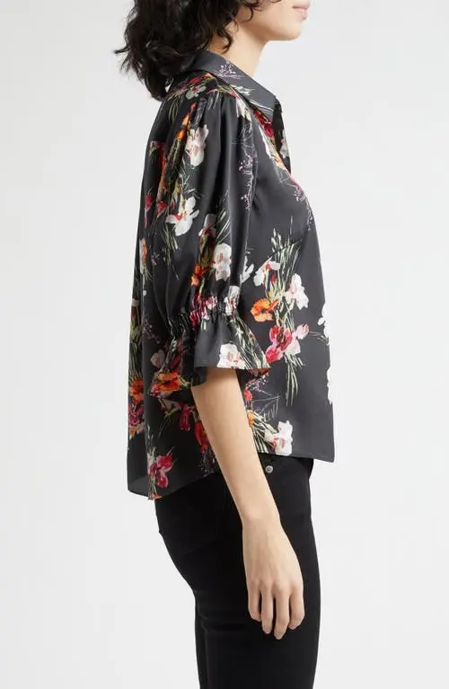 Cinq À Sept Fiona Iris Bouquet Button-up Top
