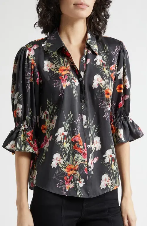 Cinq À Sept Fiona Iris Bouquet Button-up Top