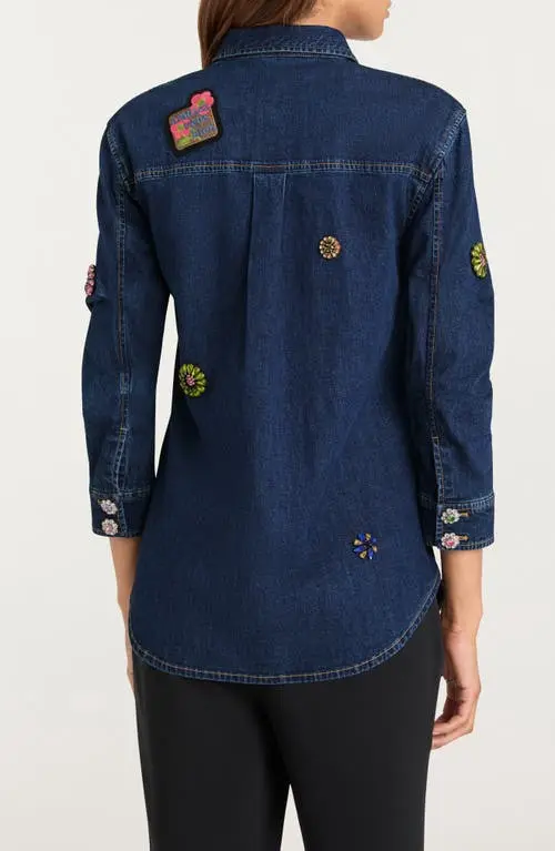Cinq À Sept Retro Love Vera Denim Jacket - Abyss/multi
