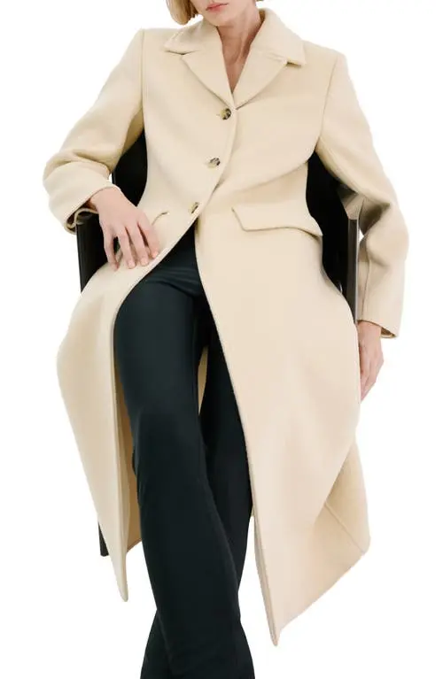 Mango Wool-blend Notch-collared Coat - Vanilla