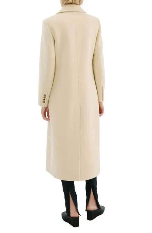 Mango Wool-blend Notch-collared Coat - Vanilla