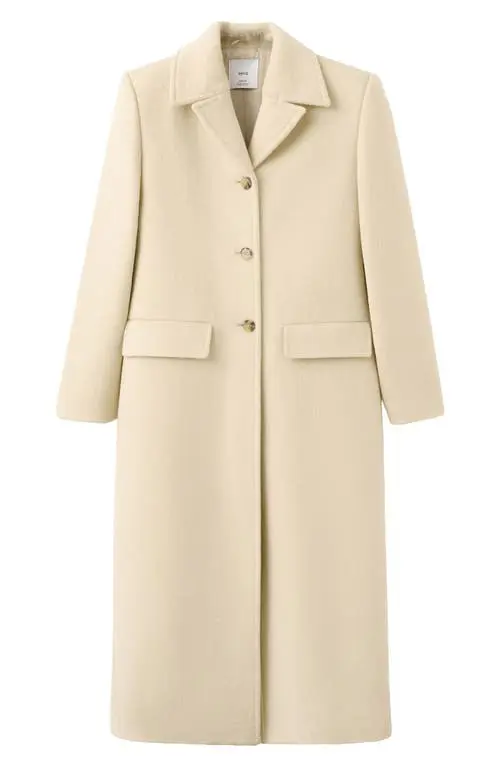 Mango Wool-blend Notch-collared Coat - Vanilla