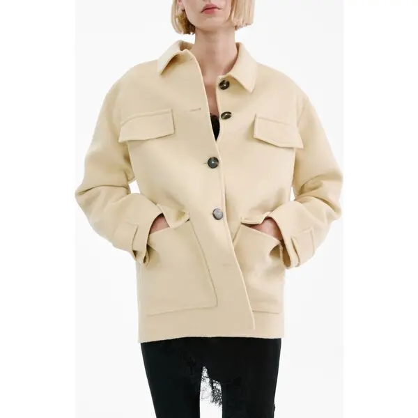 Mango Wool-blend Jacket - Vanilla