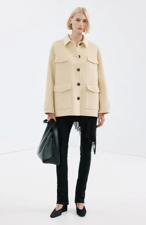 Mango Wool-blend Jacket - Vanilla