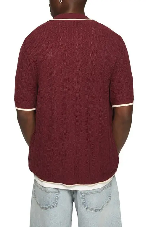 Lucky Brand Tipped Short Sleeve Cardigan