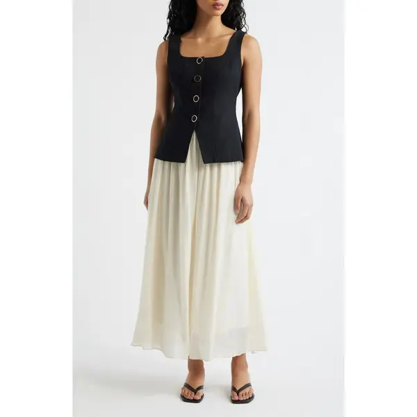 Moon River Sleeveless Two-piece Dress