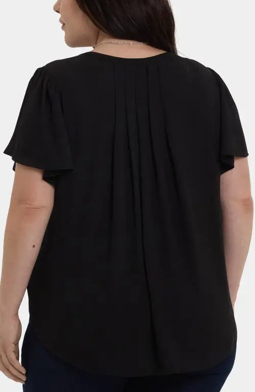 NYDJ Pintuck Flutter Sleeve Top