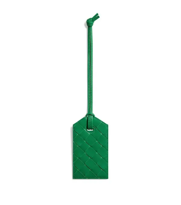 Bottega Veneta Intrecciato Leather Luggage Tag - Green