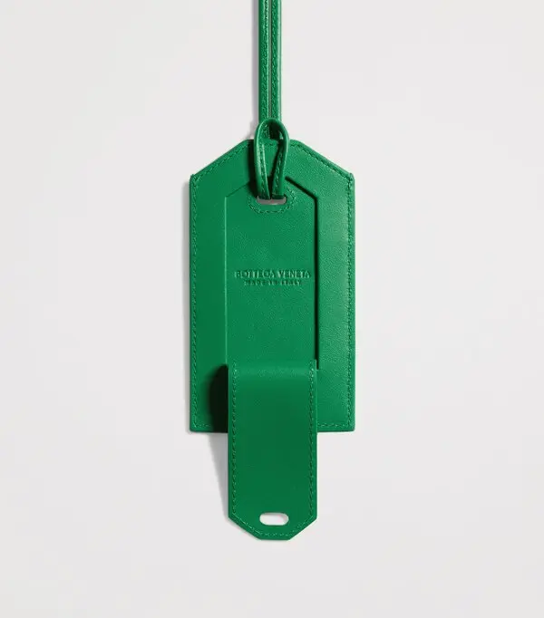 Bottega Veneta Intrecciato Leather Luggage Tag - Green