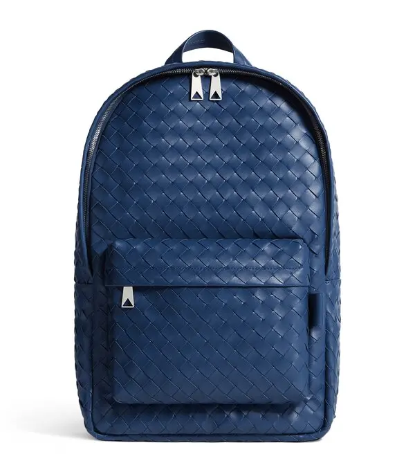 Bottega Veneta Calfskin Intrecciato Backpack - Blue