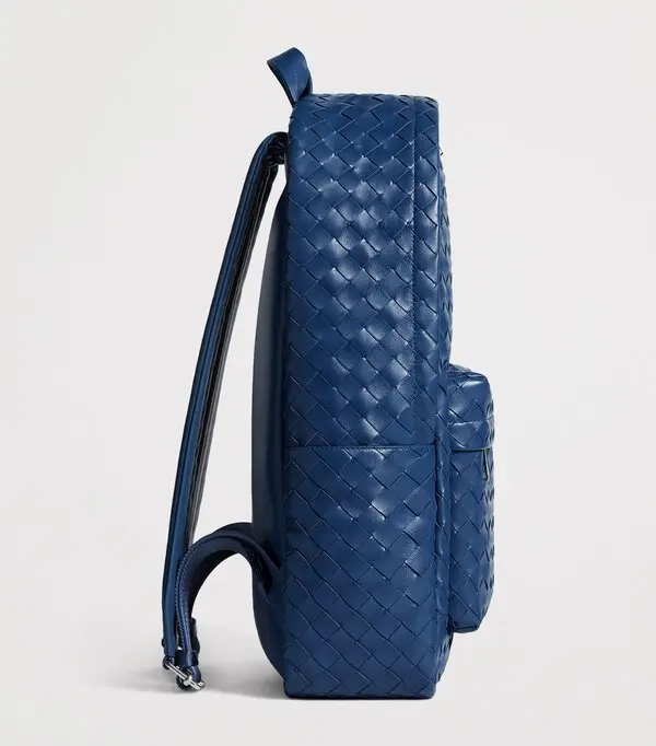 Bottega Veneta Calfskin Intrecciato Backpack - Blue