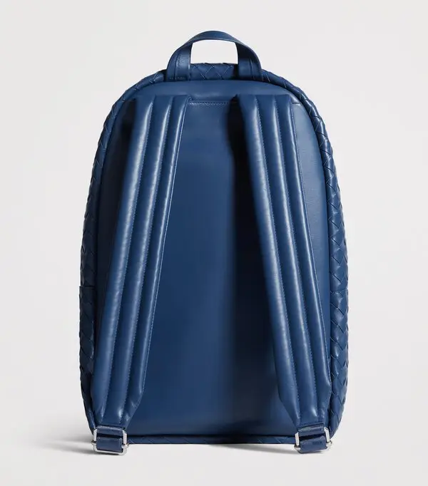 Bottega Veneta Calfskin Intrecciato Backpack - Blue