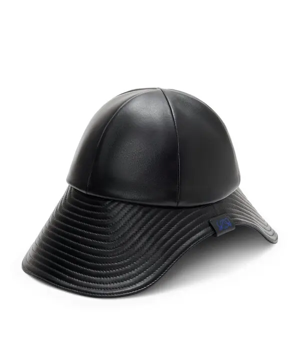 Loewe Leather Cap - Black
