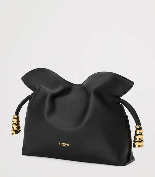 Loewe Mini Leather Flamenco Purse - Black