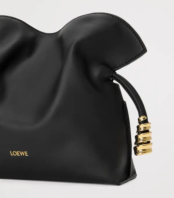 Loewe Mini Leather Flamenco Purse - Black