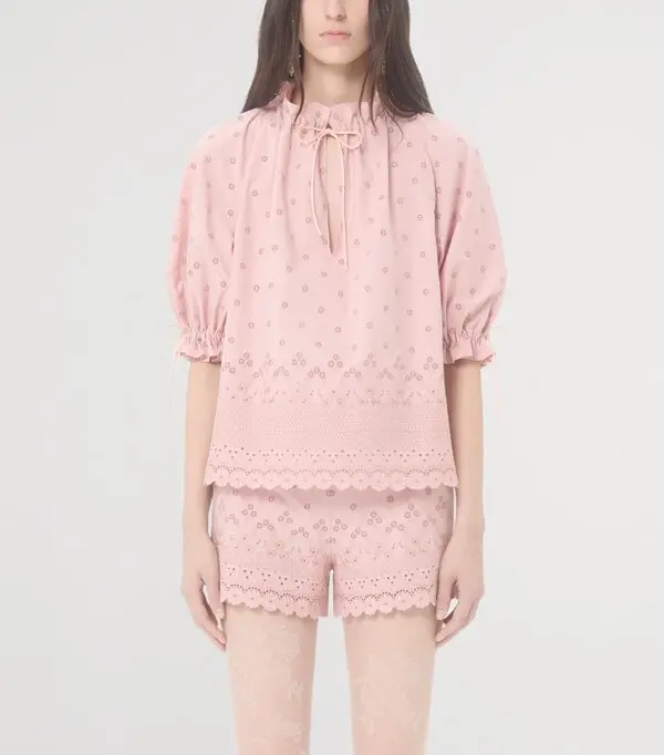 Valentino Garavani Cotton Ruffled Blouse
