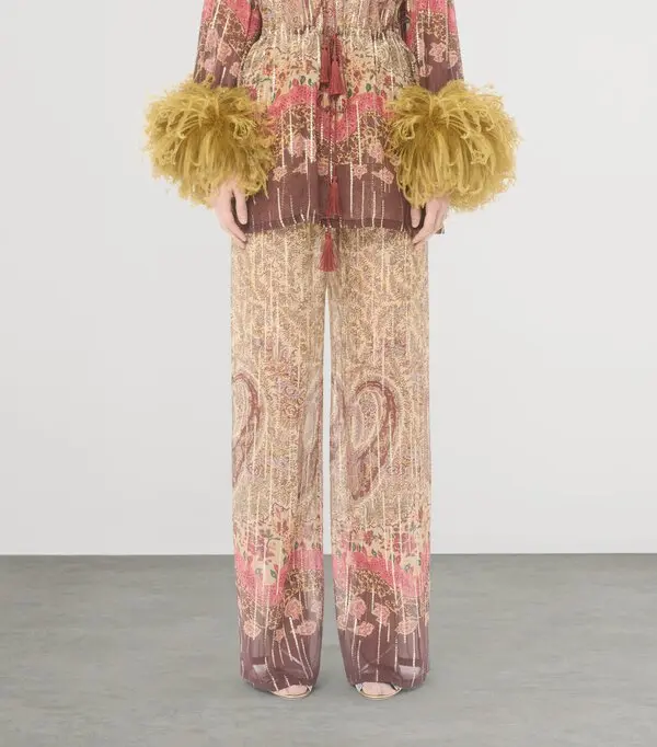 Valentino Garavani Silk-metallic Fibre Trousers