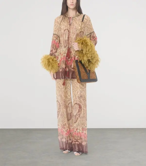 Valentino Garavani Silk-metallic Fibre Trousers