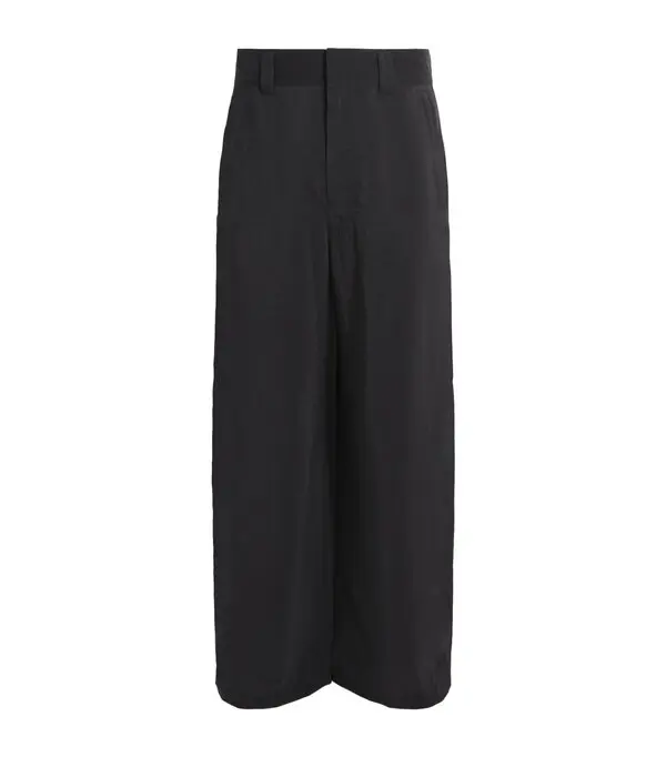 LEMAIRE Silk-blend Wide-leg Trousers - Black