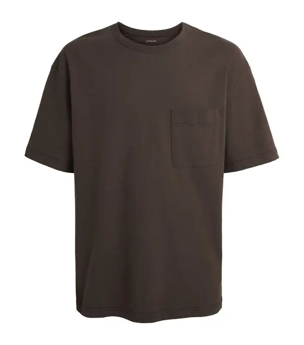 LEMAIRE Cotton-linen Boxy T-shirt - Brown