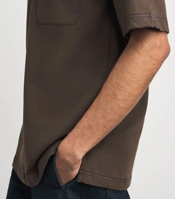 LEMAIRE Cotton-linen Boxy T-shirt - Brown