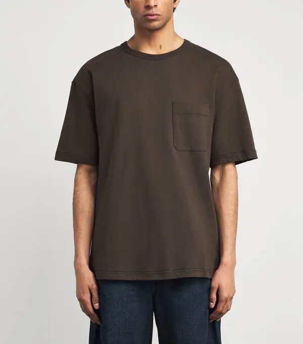 LEMAIRE Cotton-linen Boxy T-shirt - Brown