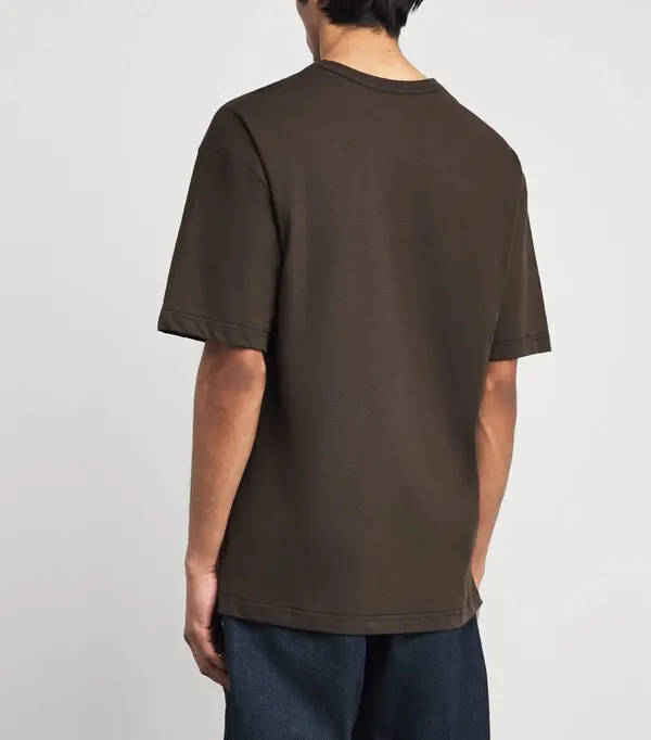LEMAIRE Cotton-linen Boxy T-shirt - Brown