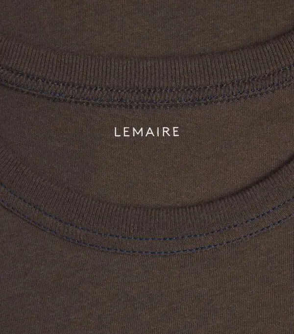 LEMAIRE Cotton-linen Boxy T-shirt - Brown