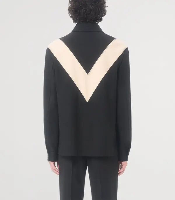 Valentino Garavani Wool-blend Vlogo Jacket - Black