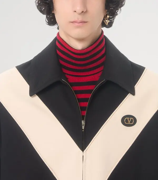 Valentino Garavani Wool-blend Vlogo Jacket - Black