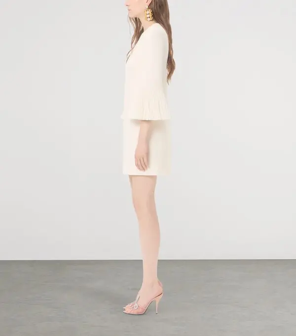 ivory valentino dress Ivory Linen Midi Dress with Sangallo Embroidery