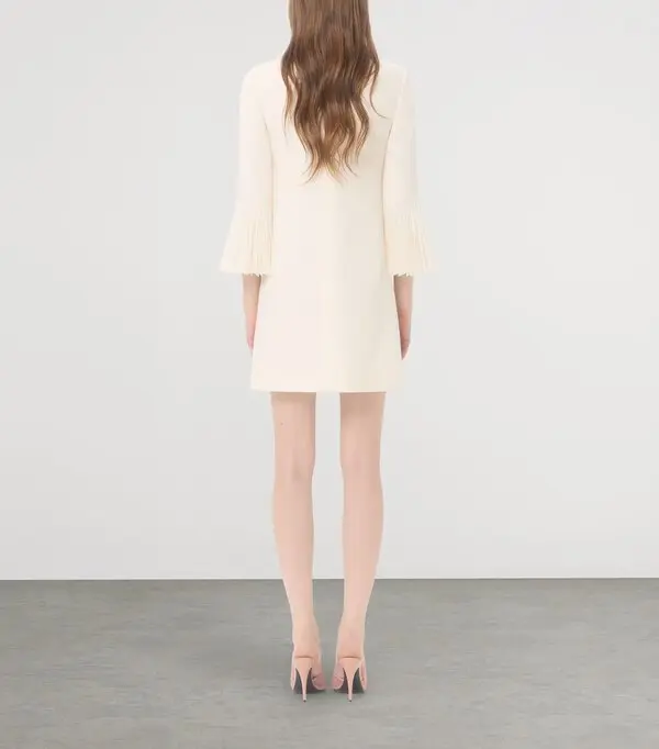 valentino ivory dress Silk-wool Ruffle Mini Dress