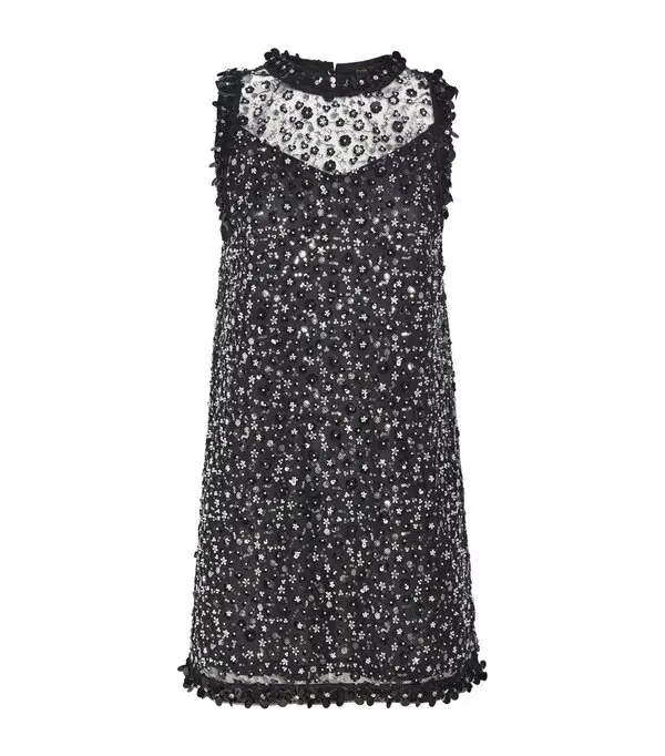 Maje Embellished Mini Dress - Black