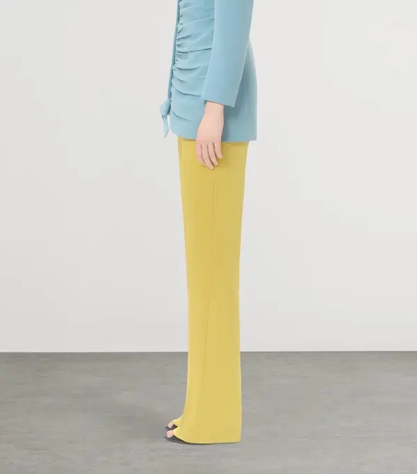 Valentino Garavani Silk-blend Straight Trousers - Yellow