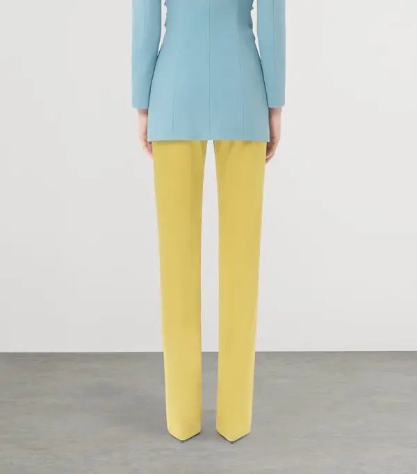 Valentino Garavani Silk-blend Straight Trousers - Yellow