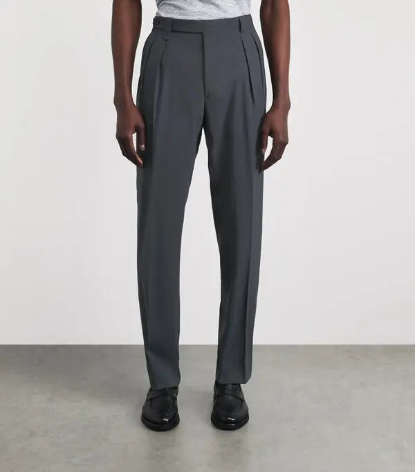 Brioni Wool Tailored Trousers - Grey